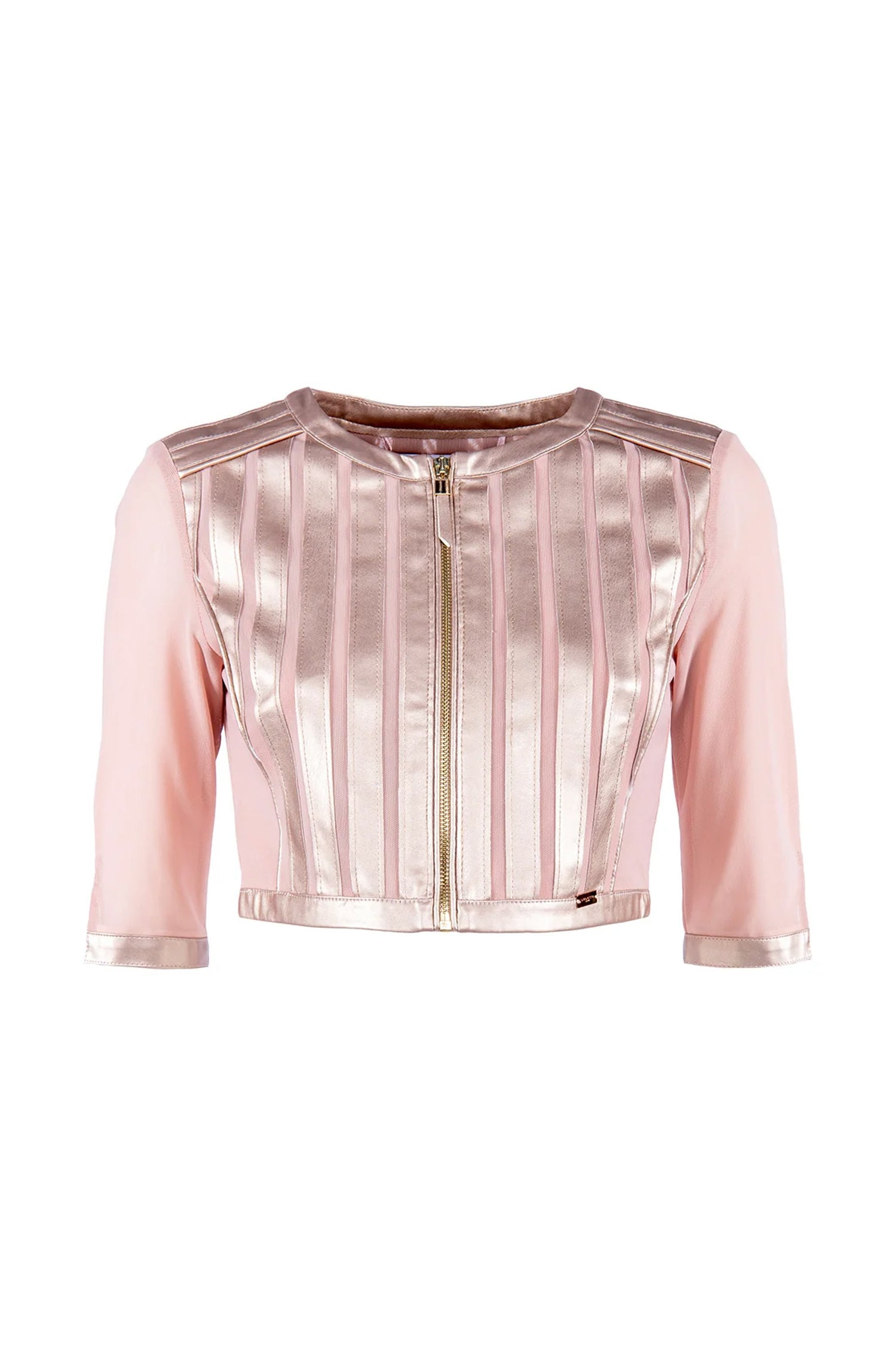 NENETTE Natural “NAVY” short jacket in faux leather with zip closure ...